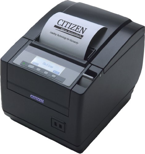 Citizen America CT-S801S3RSUBKP CT-S801 Series POS Thermal Printer with PNE Sensor, Top Exit, 300 mm/Sec Printing Speed, RS-232C Serial Connection, Black