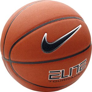 nike men's elite tournament basketball - amber/black/platinum, size 7