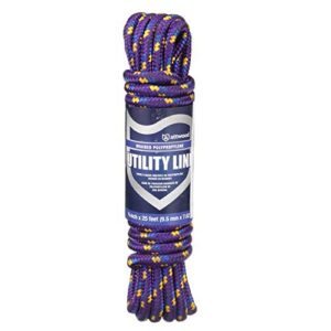 Attwood 11704-2 Braided Polypropylene Utility Line, 3/8-Inch Thick, 25 Feet Long, Multi-Color