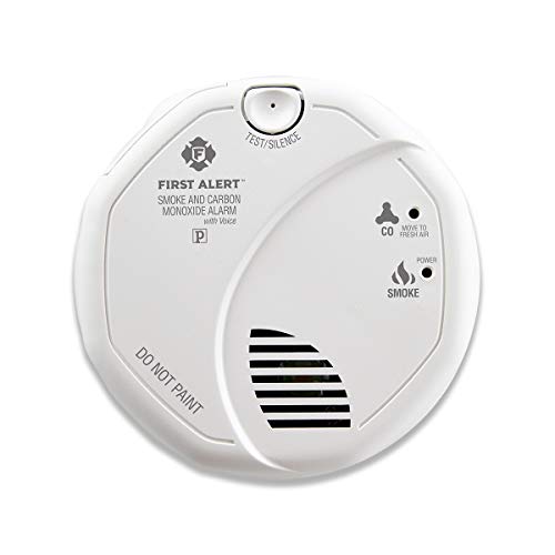 FIRST ALERT Battery Powered BRK SC7010BV Hardwired Talking Photoelectric Smoke and Carbon Monoxide (CO) Detector , White