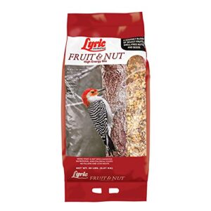 Lyric Fruit and Nut Wild Bird Seed - High Energy Wild Bird Food Mix - Attracts Woodpeckers, Chickadees & Other Songbirds - 20 lb bag