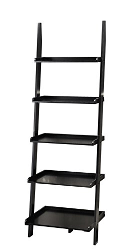 Convenience Concepts American Heritage 5 shelves Bookshelf Ladder, Black