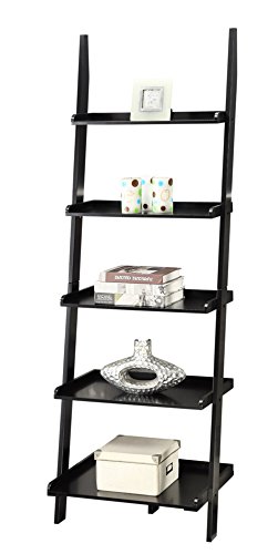 Convenience Concepts American Heritage 5 shelves Bookshelf Ladder, Black