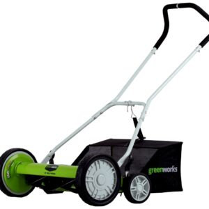 Greenworks 25072 20-Inch 5-Blade Push Reel Lawn Mower with Grass Catcher