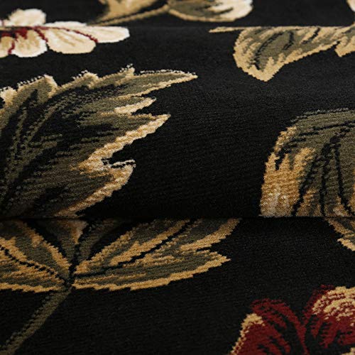 Home Dynamix Optimum Amell Traditional Floral Area Rug, 8 ft, Black/Burgundy