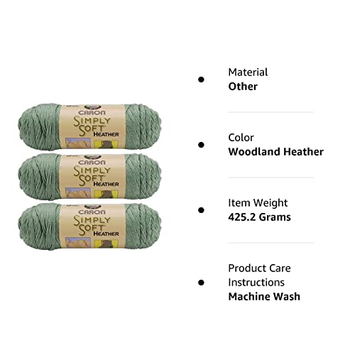 Caron Bulk Buy Simply Soft Heather Yarn (3-Pack) Woodland H9700H-9503