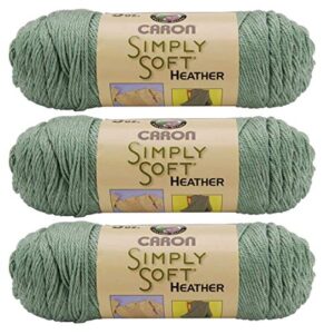 caron bulk buy simply soft heather yarn (3-pack) woodland h9700h-9503