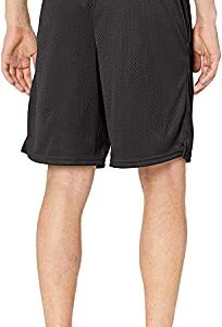 Champion -Mens 9' Shorts, Mesh Shorts, 9', Mesh Basketball Shorts, Mesh Gym athletic shorts, Black-407q88, Small US