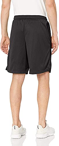 Champion -Mens 9' Shorts, Mesh Shorts, 9', Mesh Basketball Shorts, Mesh Gym athletic shorts, Black-407q88, Small US