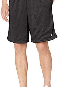 Champion -Mens 9' Shorts, Mesh Shorts, 9', Mesh Basketball Shorts, Mesh Gym athletic shorts, Black-407q88, Small US