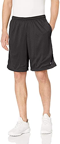 Champion -Mens 9' Shorts, Mesh Shorts, 9', Mesh Basketball Shorts, Mesh Gym athletic shorts, Black-407q88, Small US