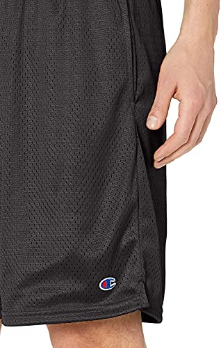 Champion -Mens 9' Shorts, Mesh Shorts, 9', Mesh Basketball Shorts, Mesh Gym athletic shorts, Black-407q88, Small US