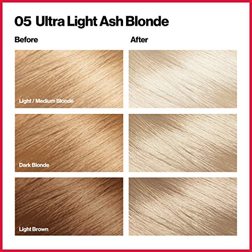 Revlon Permanent Hair Color, Permanent Hair Dye, Colorsilk with 100% Gray Coverage, Ammonia-Free, Keratin and Amino Acids, 05 Ultra Light Ash Blonde, 4.4 Oz (Pack of 1)