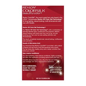 Revlon Colorsilk Beautiful Color, Permanent Hair Dye with Keratin, 100% Gray Coverage, Ammonia Free, 43 Medium Golden Brown