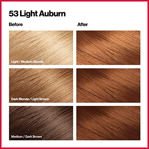 Revlon Colorsilk Beautiful Color, Permanent Hair Dye with Keratin, 100% Gray Coverage, Ammonia Free, 53 Light Auburn