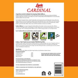 Lyric Cardinal Wild Bird Seed - Sunflower & Safflower Premium Bird Food Mix for Cardinals, Grosbeaks & Blue Jays - 3.75 lb bag