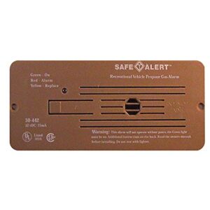 marinetech safe t alert 30-442-p-br classic propane/lp gas alarm - 12v, 30 series flush mount, brown