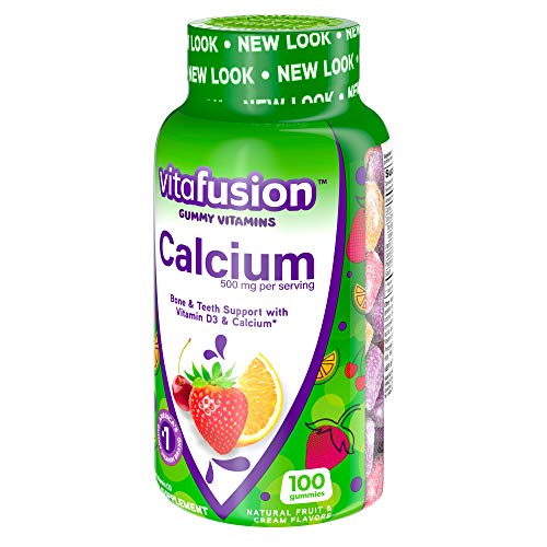 vitafusion Chewable Calcium Gummy Vitamins for Bone and Teeth Support, Fruit and Cream Flavored, America’s Number 1 Gummy Vitamin Brand, 50 Day Supply, 100 Count