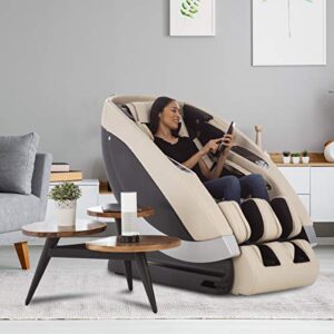 Human Touch Super Novo Zero Gravity Massage Chair - Virtual Therapist w/ Alexa, Cloud Touch Acupressure - 3D & 4D Full Body Massage, Stretch & Deep Tissue for Recovery - 38 Wellness Programs, Cream