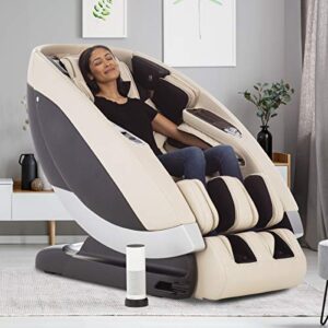 Human Touch Super Novo Zero Gravity Massage Chair - Virtual Therapist w/ Alexa, Cloud Touch Acupressure - 3D & 4D Full Body Massage, Stretch & Deep Tissue for Recovery - 38 Wellness Programs, Cream