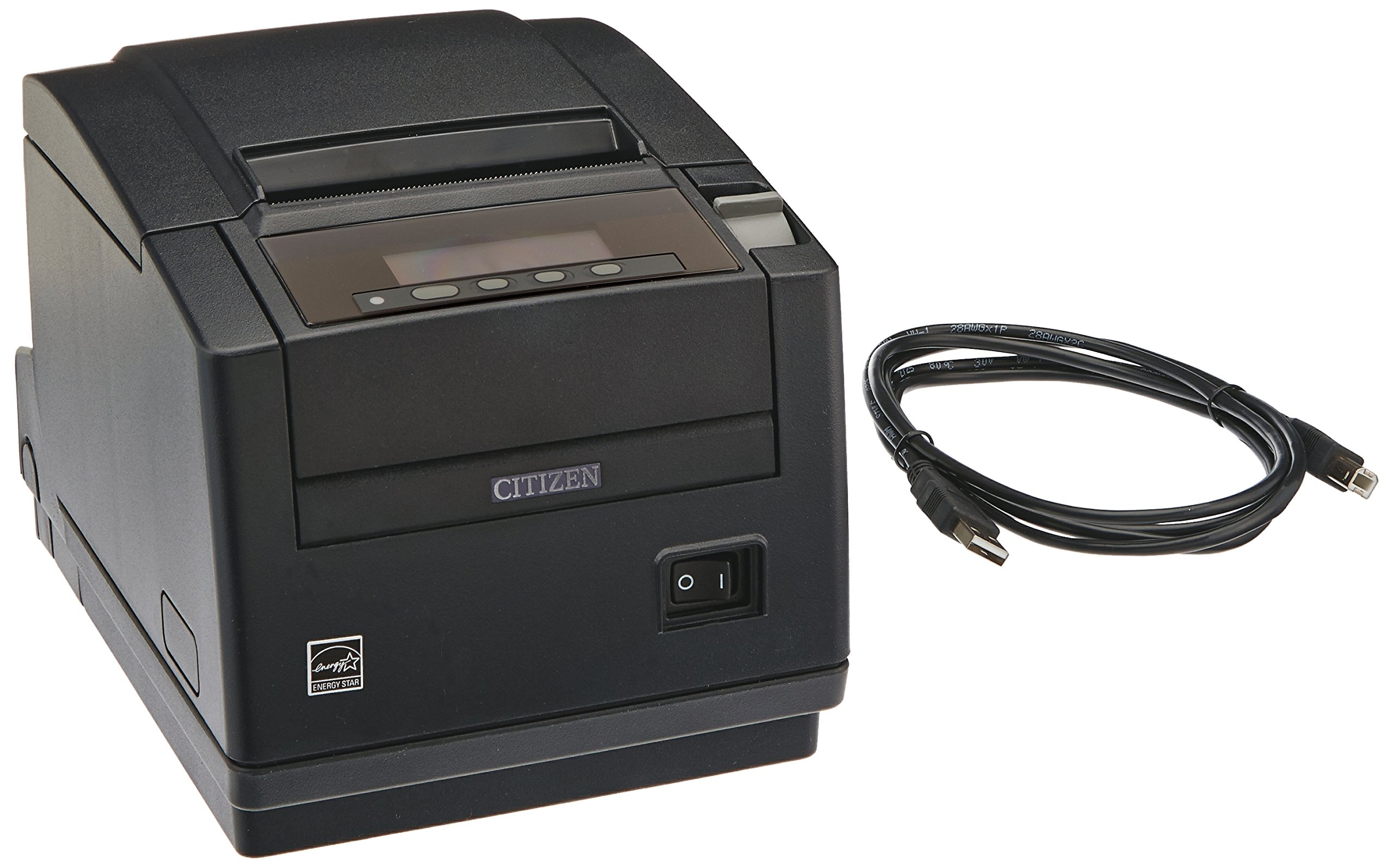 Citizen America CT-S801S3UBUBKP CT-S801 Series POS Thermal Printer with PNE Sensor, Top Exit, 300 mm/Sec Printing Speed, USB Connection, Black