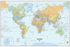 wallpops wpe99074 world dry erase map, multicolor