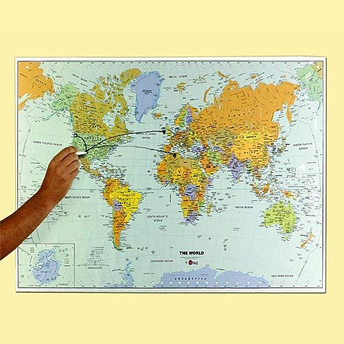 WallPops WPE99074 World Dry Erase Map, Multicolor