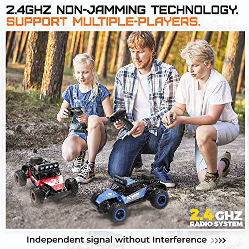 BEZGAR TB141 RC Cars-1:14 Scale Remote Control Car, 2WD High Speed 20 Km/h All Terrains Electric Toy Off Road RC Car Vehicle Truck Crawler with Two Rechargeable Batteries for Boys Kids and Adults