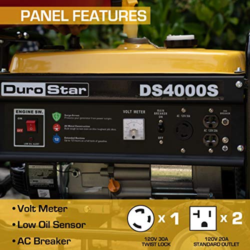 DuroStar DS4000S Portable Generator, Yellow/Black