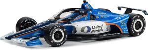 dallara indycar #15 graham rahal united rentals rahal letterman lanigan racing ntt indycar series (2023) 1/18 diecast model car by greenlight 11193