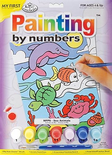 ROYAL BRUSH MFP-6 My First Paint by Number Kit, 8.75 by 11.375-Inch, Sea Animals