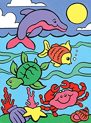 ROYAL BRUSH MFP-6 My First Paint by Number Kit, 8.75 by 11.375-Inch, Sea Animals