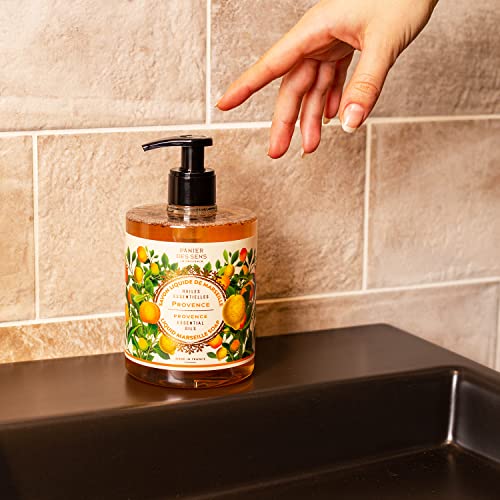 Panier des Sens - Marseille Liquid Hand Soap - Provence Hand Wash - Moisturizing Soap with Coconut Oil - Bathroom & Kitchen Refillable Soap - 97% Natural Ingredients Made in France - 16.9 Fl.oz