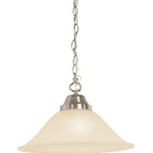 Design House 517565 Millbridge Traditional 1-Light Indoor Hanging Swag Light with Alabaster Glass Shade for Living Dining Room Bar Area, Satin Nickel Finish