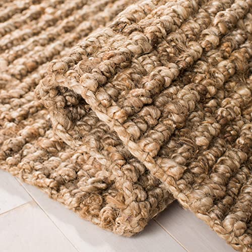 SAFAVIEH Natural Fiber Collection Accent Rug - 2'6" x 4', Natural, Handmade Chunky Textured Jute 0.75-inch Thick, Ideal for High Traffic Areas in Entryway, Living Room, Bedroom (NF447A)