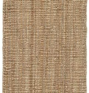 SAFAVIEH Natural Fiber Collection Accent Rug - 2'6" x 4', Natural, Handmade Chunky Textured Jute 0.75-inch Thick, Ideal for High Traffic Areas in Entryway, Living Room, Bedroom (NF447A)