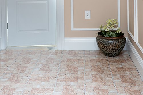 Nexus Self Adhesive 12-Inch Vinyl Floor Tiles, 20 Tiles - 12" x 12", Beige Terracotta Pattern - Peel & Stick, DIY Flooring for Kitchen, Dining Room, Bedrooms & Bathrooms by Achim Home Decor