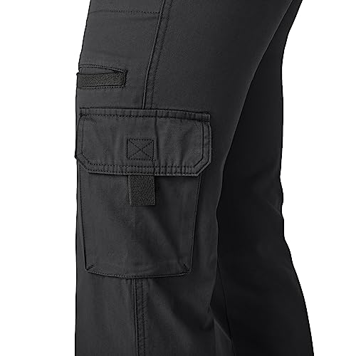 Dickies Women's Relaxed Fit Cargo Pants, Rinsed Black, 14