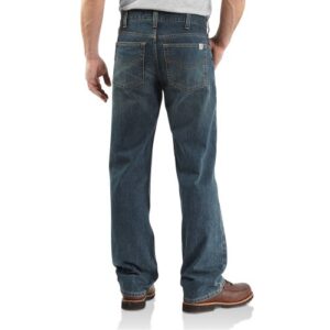 Carhartt mens Relaxed Straight Leg Five Pocket jeans, Weathered Blue, 33W x 36L US