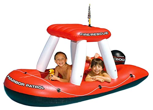 Swimline Fireboat Squirter Inflatable Pool Toy Red/White, 60 X 33 X 32"