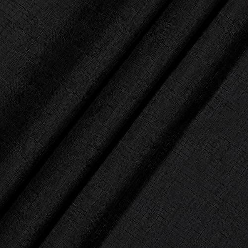 Eclipse Kendall Modern Blackout Thermal Rod Pocket Window Curtain for Bedroom or Living Room (1 Panel), 42 X 84, Black