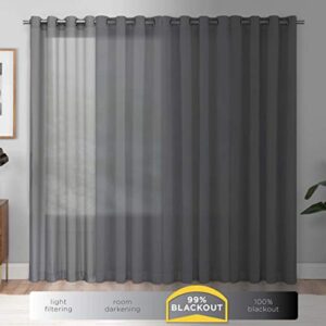 Eclipse Kendall Modern Blackout Thermal Rod Pocket Window Curtain for Bedroom or Living Room (1 Panel), 42 X 84, Black