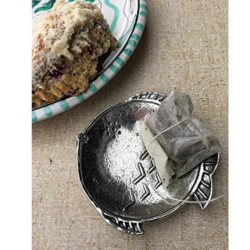 Crosby & Taylor Fish Pewter Teabag Holder Trinket Dish