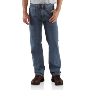 carhartt men's relaxed straight denim five pocket jean,deepstone,34 x 32