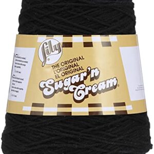 Lily Sugar'n Cream Cotton Cone Yarn, 14 oz, Black , 1 Cone