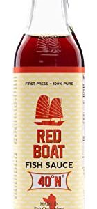 Red Boat - Fish Sauce, 8.45 Ounce - Chef’s Grade, Gluten Free, Sustainably Sourced & Artisan Processed, 100% Pure, Protein Rich, No Added MSG or Preservatives.