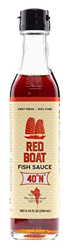 Red Boat - Fish Sauce, 8.45 Ounce - Chef’s Grade, Gluten Free, Sustainably Sourced & Artisan Processed, 100% Pure, Protein Rich, No Added MSG or Preservatives.