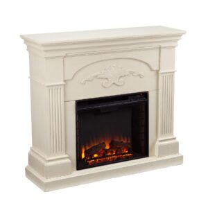 sei furniture sicilian harvest traditional style electric fireplace, ivory