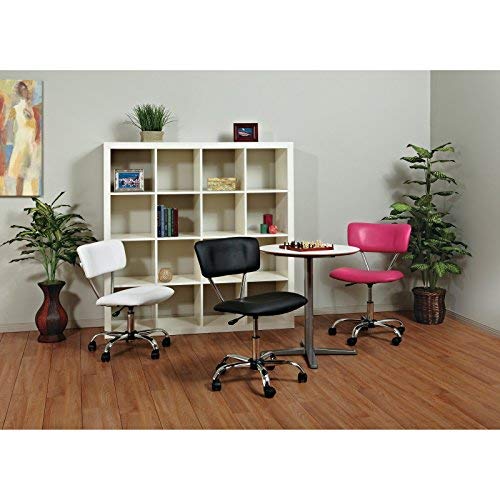 OSP Home Furnishings Vista Faux Leather Seat and Back Task Chair with Chrome Accents, Pink