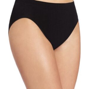 Bali Women's Microfiber Hi-Cut Panty, Black, 10/11